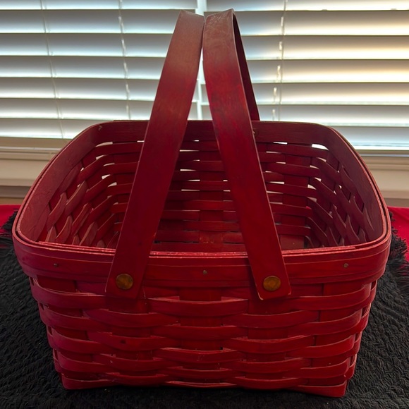 Longaberger | Accents | Rare Longaberger Red Cake Basket | Poshmark